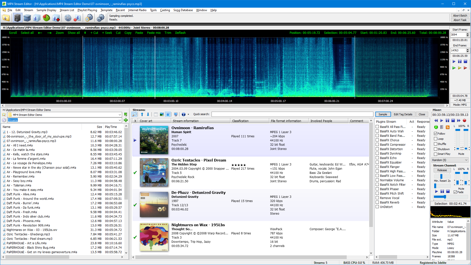 MP4 Stream Editor - Snapshots